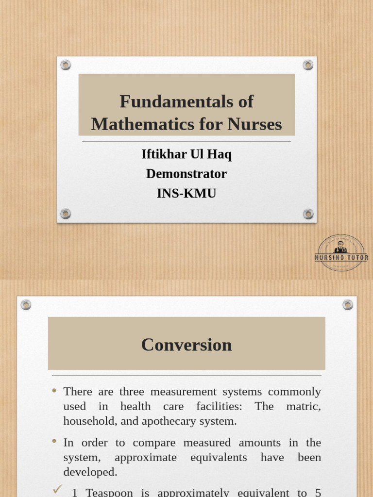Mathematics 3rd Semester BSN, Note Nursing Tutor | PDF | Division ...