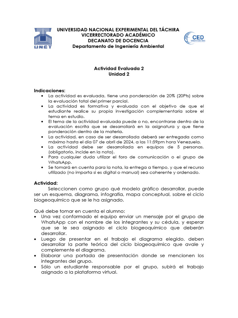 Actividad Evaluada 2 | PDF