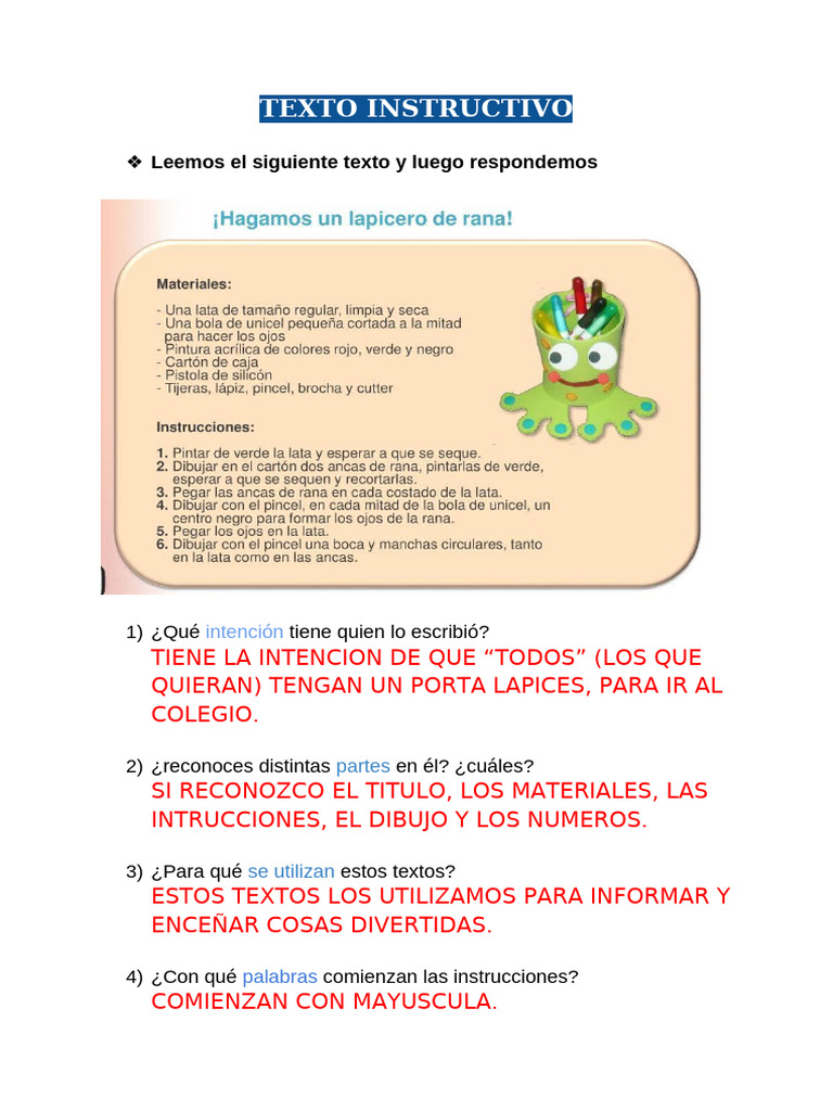 Textos instructivos | PDF | Verbo