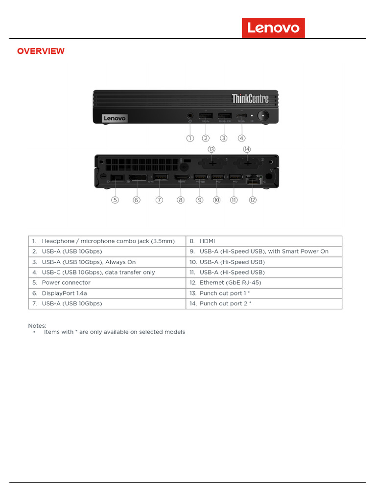 ThinkCentre M75q Gen 5 Spec | PDF | Usb | Computer Science