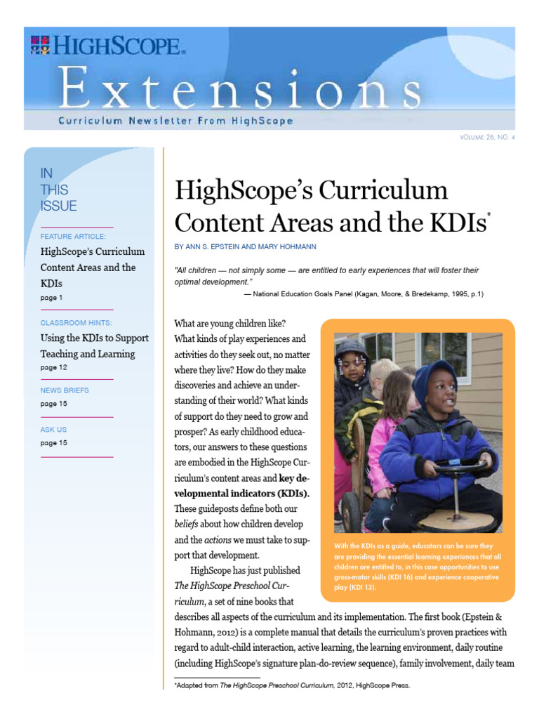 High Scope Curricululum Content | PDF | Preschool | Curriculum