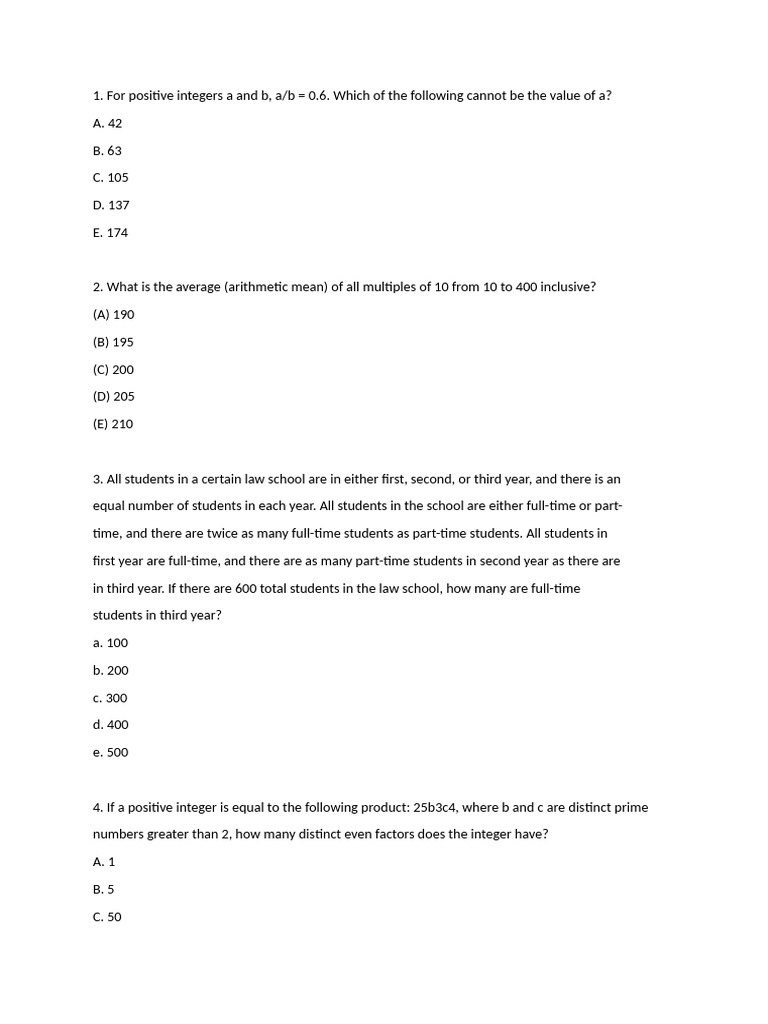 Math Problem Set with Solutions | PDF