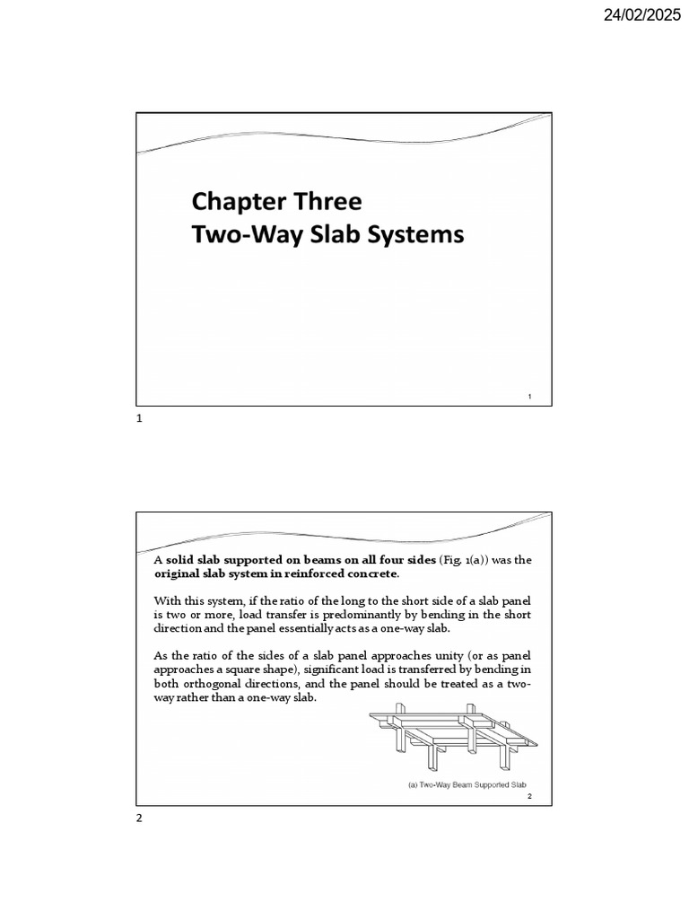 Chapter Three Two-Way Slabs | PDF | Beam (Structure) | Column