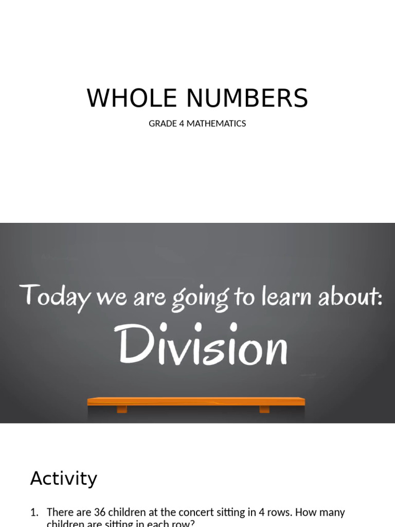 Whole Numbers | PDF