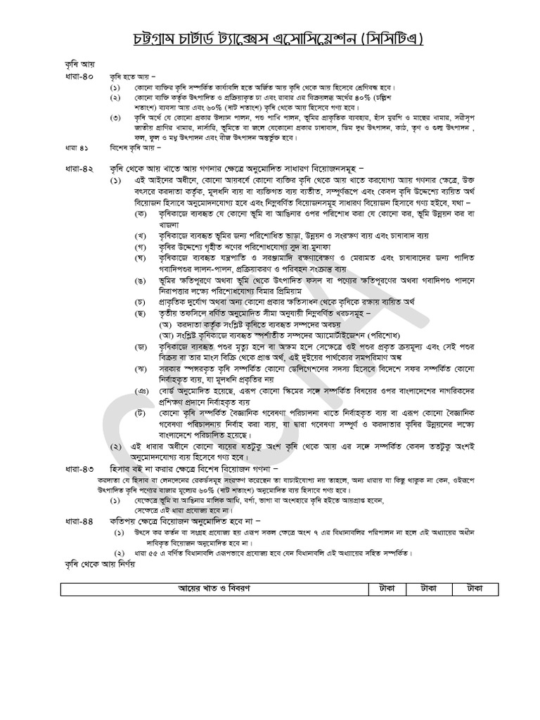 Agricaltural - Income - Sheet - CCTA 6 | PDF