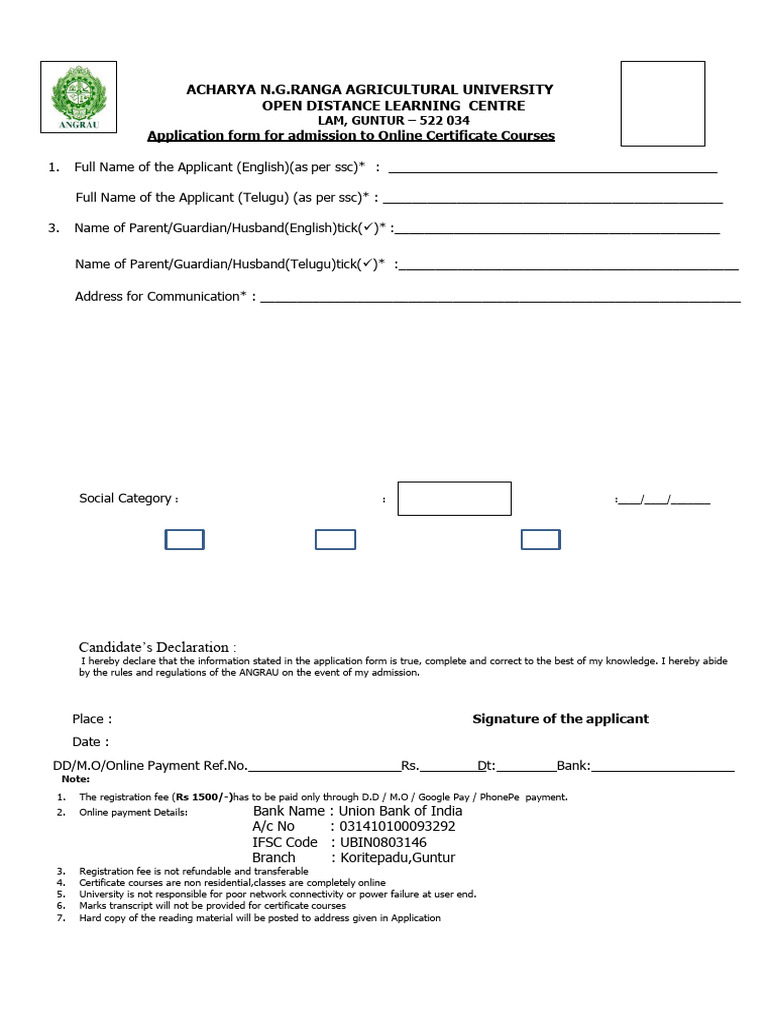 Registration Form English - ODLC | PDF