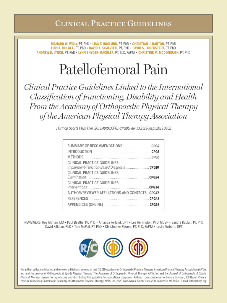 Willy Et Al. - 2019 - Patellofemoral Pain Clinical Practice Guidelines ...
