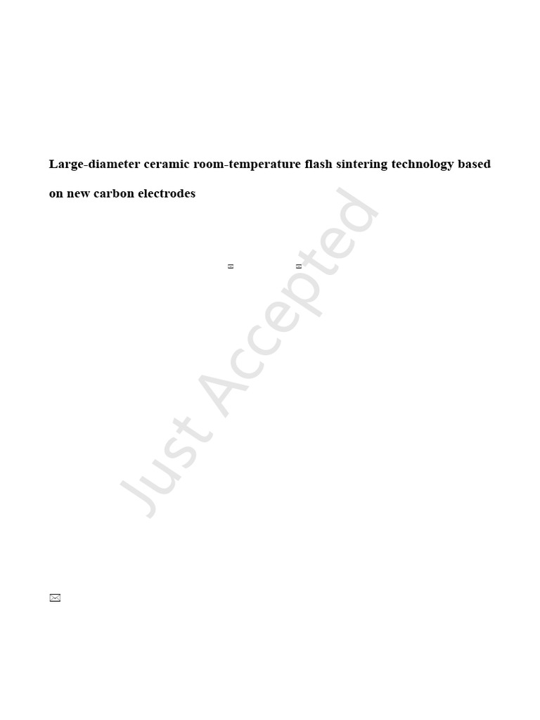 Large-Diameter Ceramic Room-Temperature Flash Sintering Technology ...