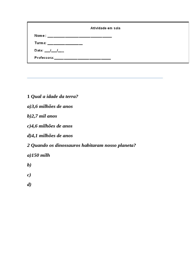 1 Qual a Idade Da Terra | PDF