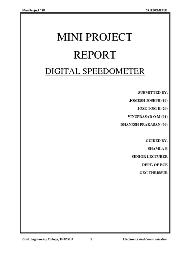Digital Speedometer | PDF | Amplifier | Electronic Circuits