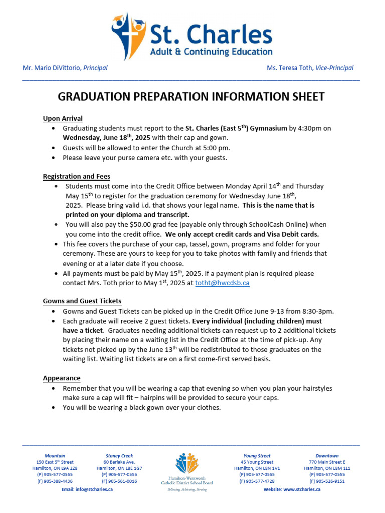 Graduation Preparation Guide 2025 | PDF | Payments