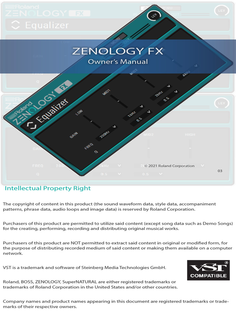 Zenology FX Manual e | PDF | Equalization (Audio) | Button (Computing)