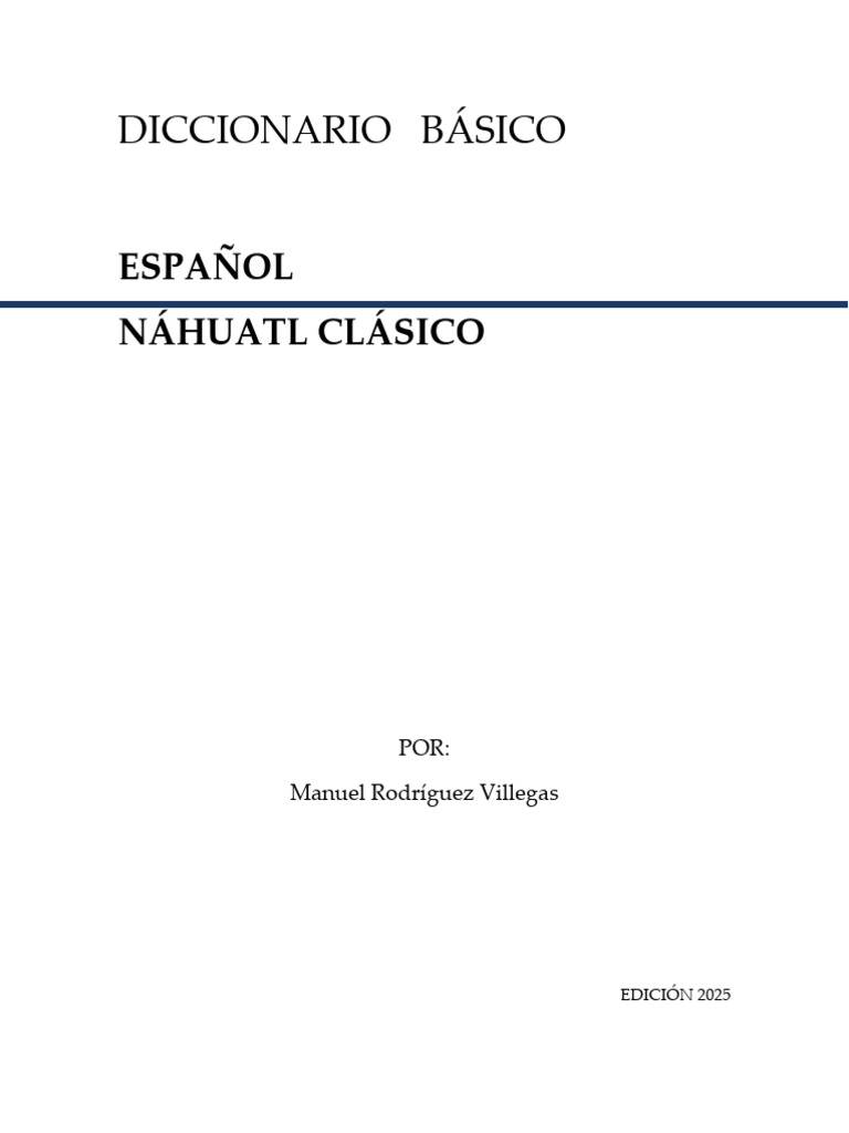 Diccionario Básico Español-Náhuatl | PDF | Náhuatl | Dialecto