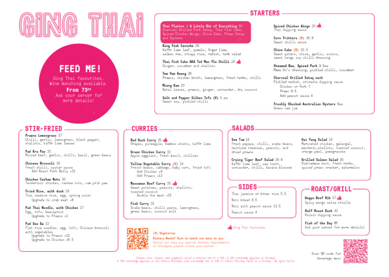 Crown Melbourne Restaurants Ging Thai A La Carte Menu | PDF | Thai Cuisine | Curry