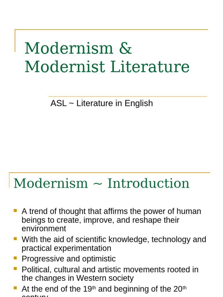 Modernism Modernist Literature | PDF | Literary Modernism | Modernism