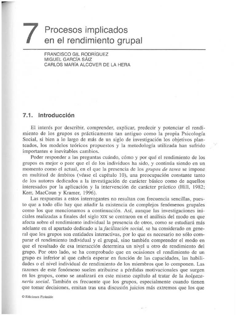 Procesos Implicados en El Rendimiento Grupal | PDF