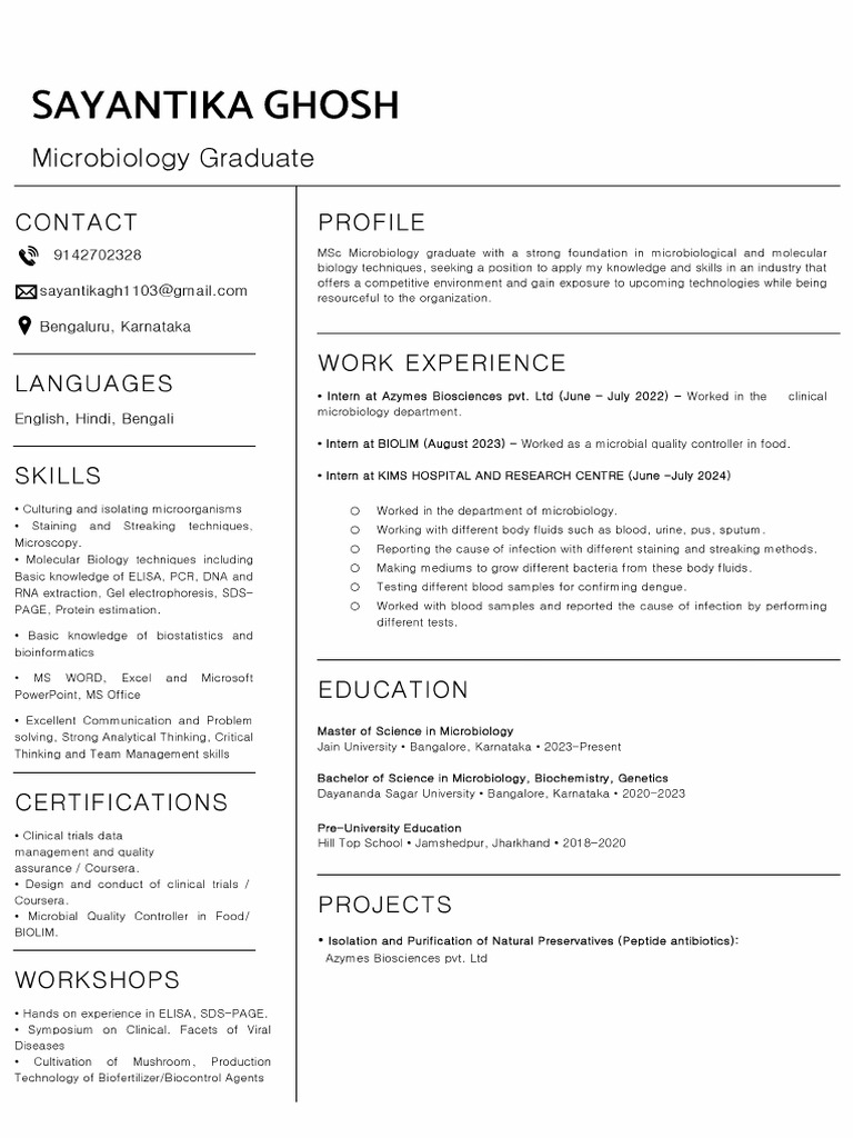 Sayantika Ghosh - Resumee | PDF