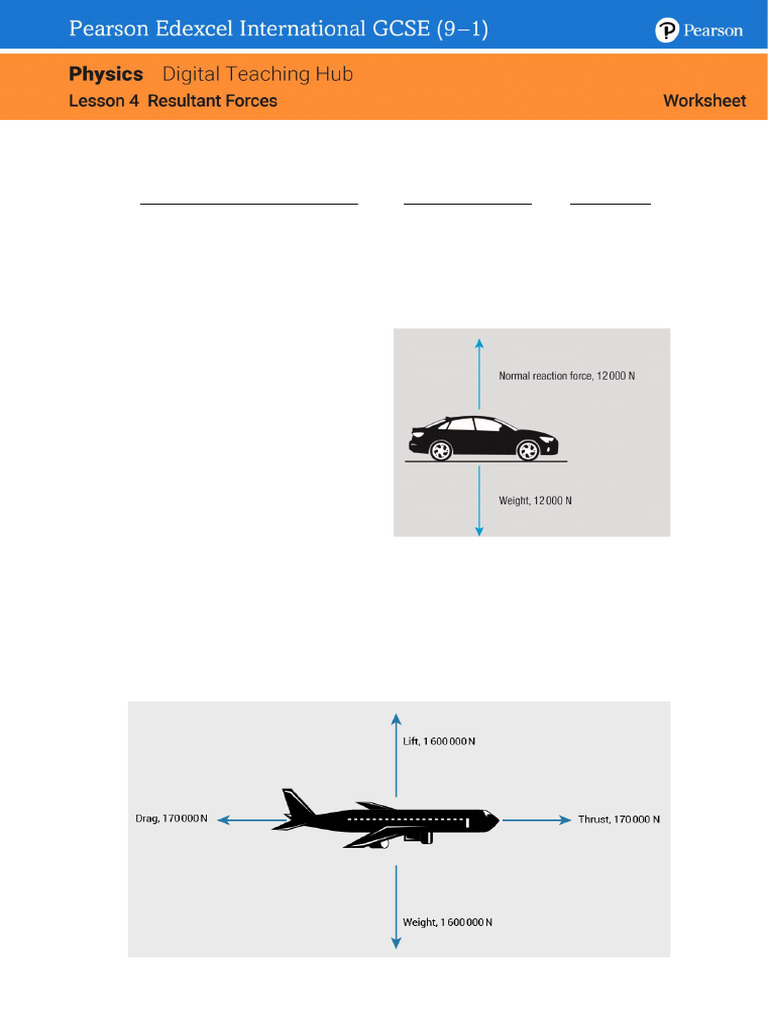 Resultant forces IG_Physics_Lesson4_Worksheet_01 | PDF