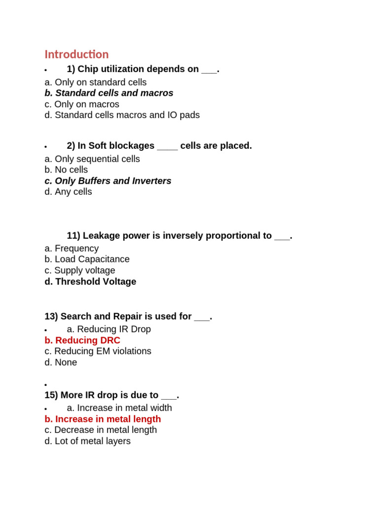 VLSI Design 1marks Question | PDF | Logic Synthesis | Design