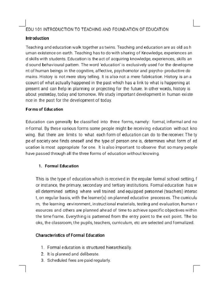Edu 101 Introduction To Teaching and Foudation of Education - Phoenix | PDF