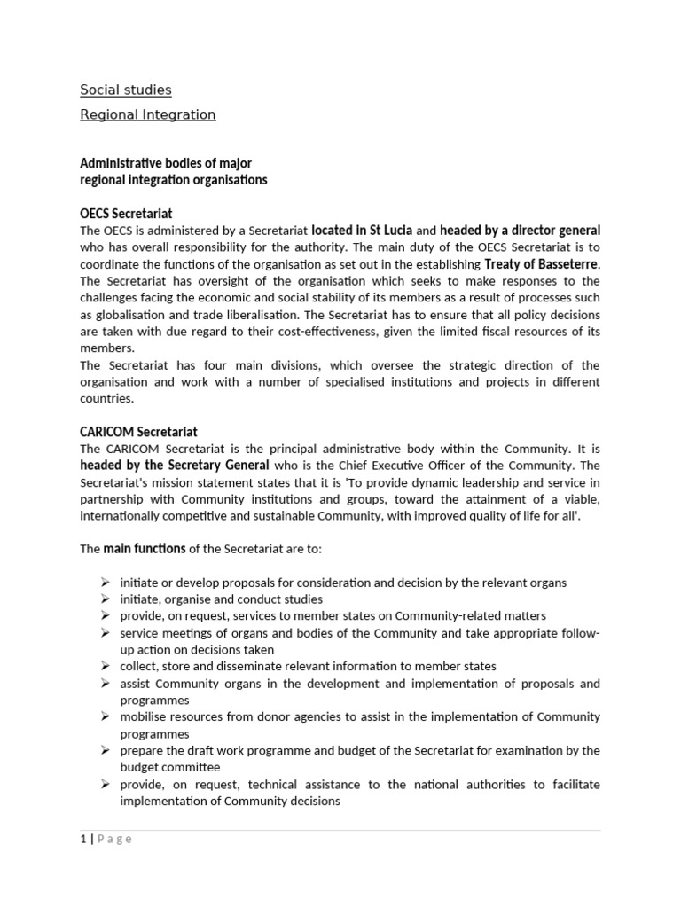Regional Integration in the Caribbean | PDF | Economies
