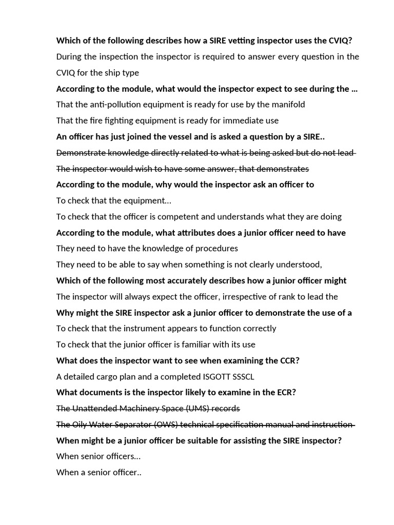 0438 SIRE, The Ship Inspection | PDF