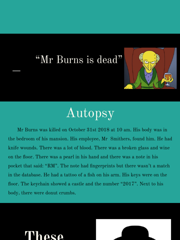Who Killed MR Burns | PDF