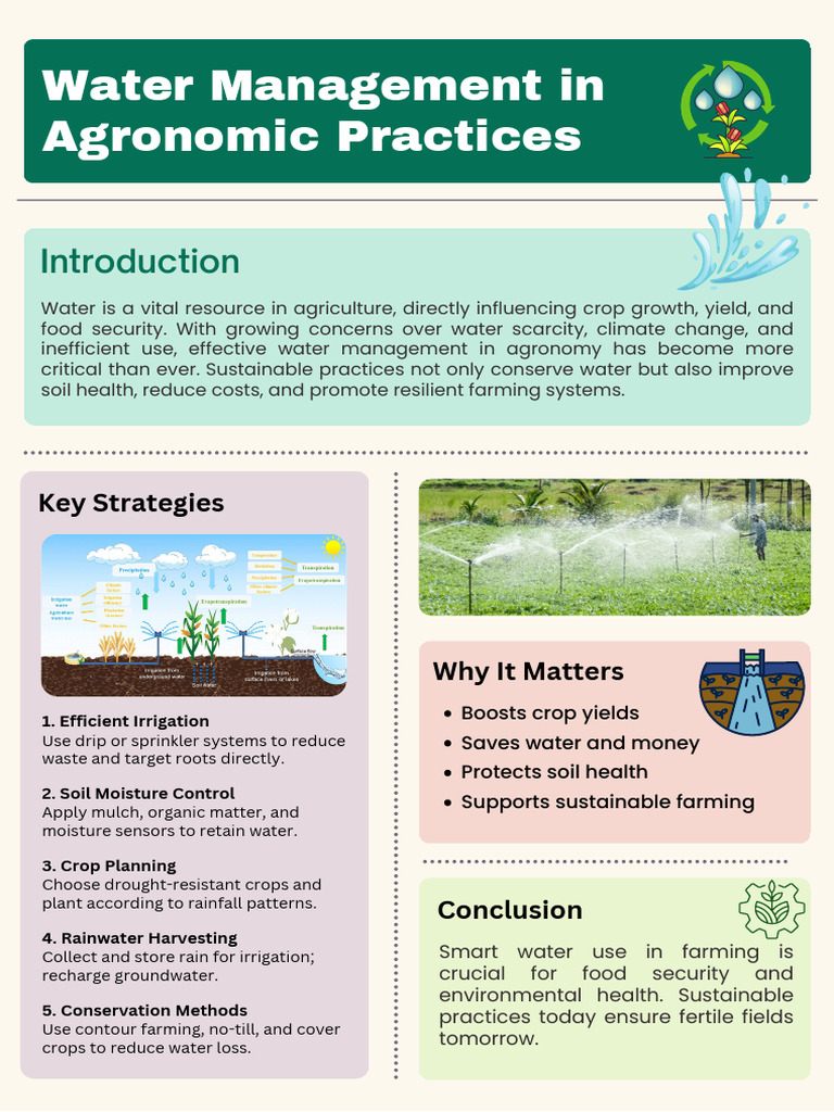 Sustainable Water Management in Agriculture | PDF