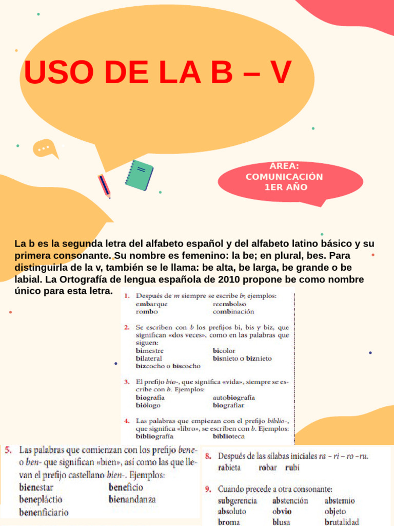 Uso y Nombres de la B y V | PDF