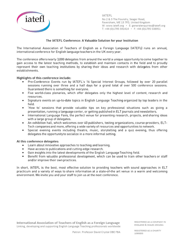 IATEFL Conference English Version | PDF