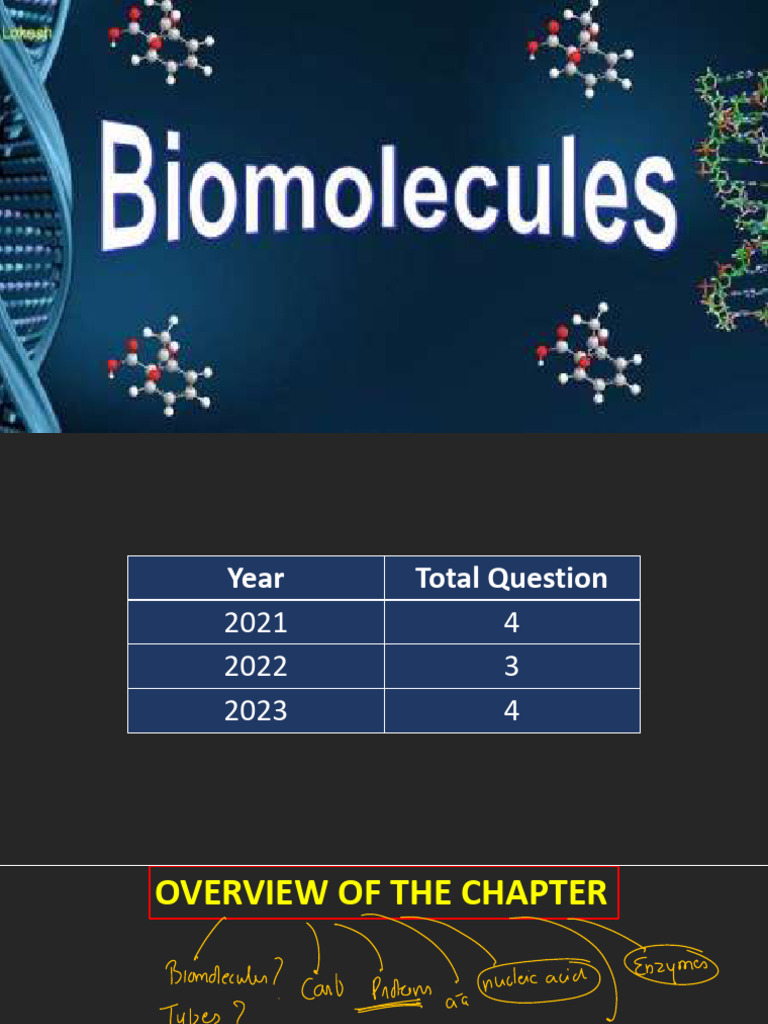 Biomolecules L 01 Class Notes Introduction, Chemical Composition | PDF