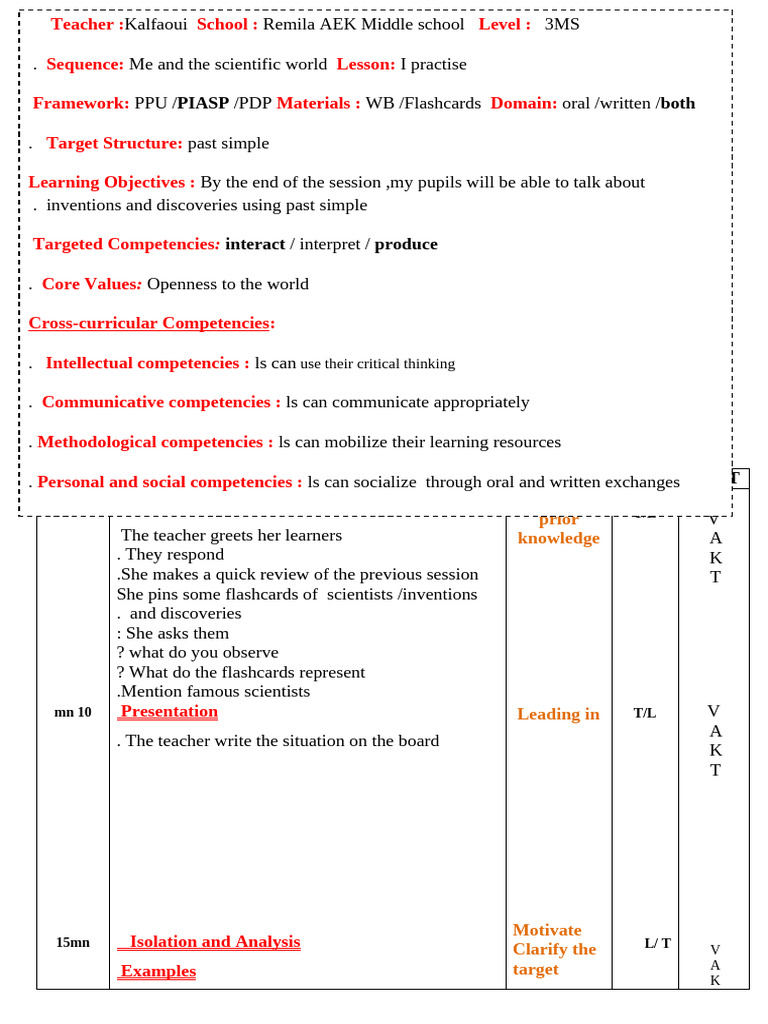 3MS Past Simple by Miss Nadjat Bellazreg | PDF | Learning | Intelligence
