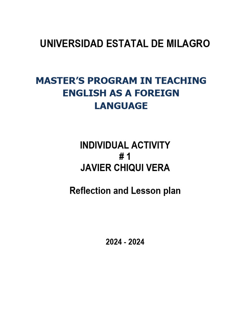 Assignment 1 - Chiqui Vera Javier | PDF | Learning | English As A ...