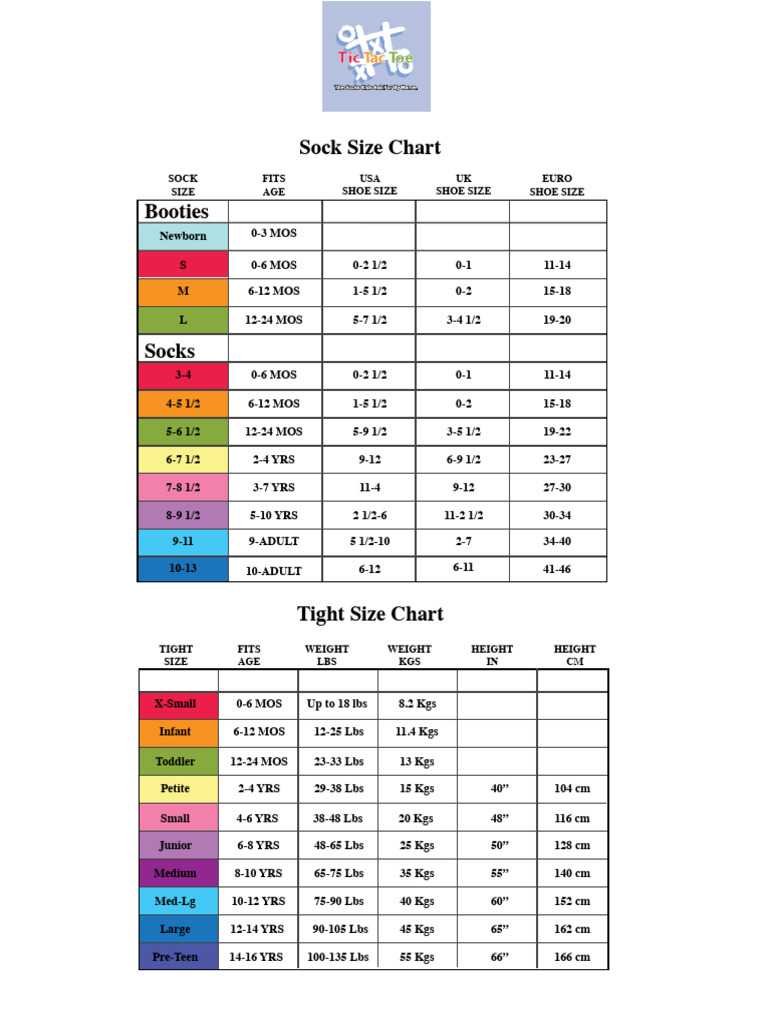 KidsSocks SizingChart | PDF