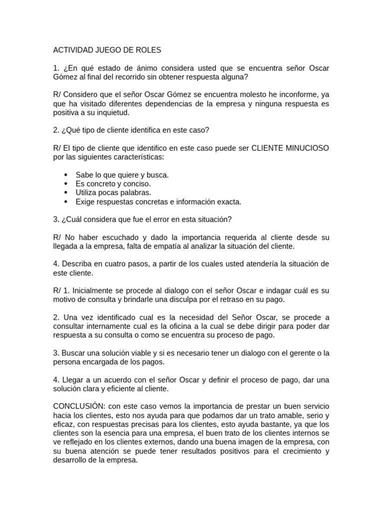 Actividad Juego de Roles - SCL | PDF