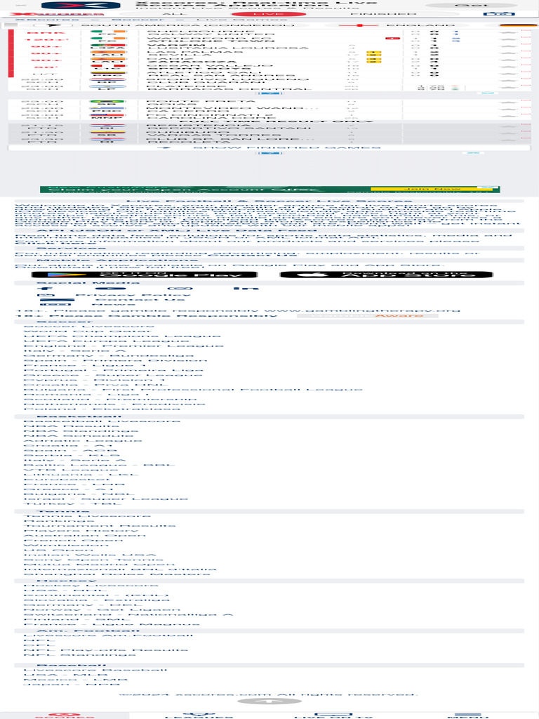 Live Football & Soccer Live Scores - XSCORES | PDF | Mobile App ...