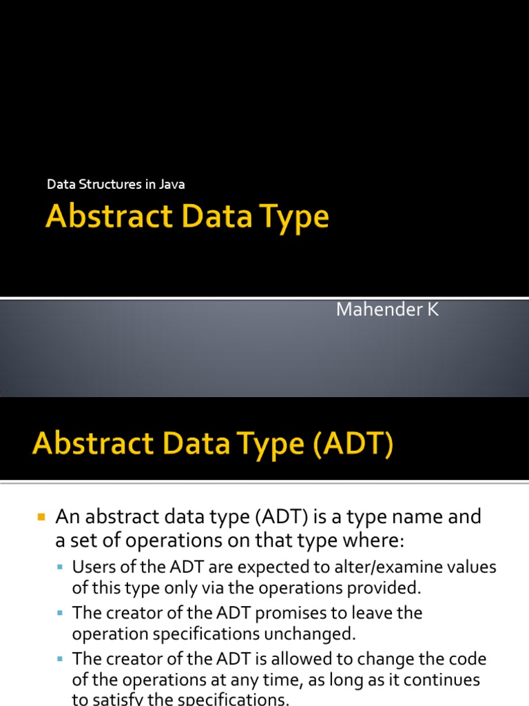 Understanding Abstract Data Types in Java | PDF | Interface (Computing ...