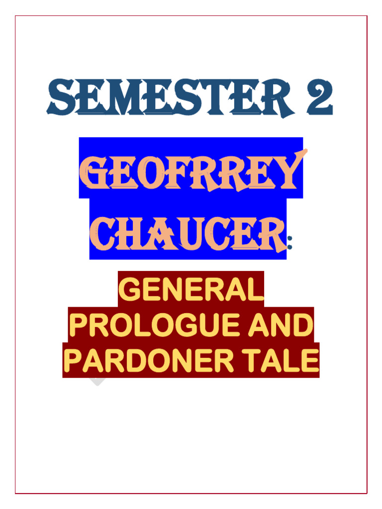 Geoffrey Chaucer and Pardoner's Tale Themes and Imp | PDF | The ...