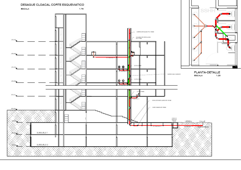 Plano de Instalación Cloacal Esquemático | PDF