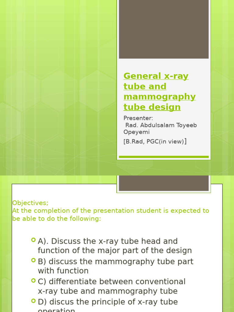 Mammography vs. X-Ray Tube Design | PDF | Vacuum Tube | X Ray