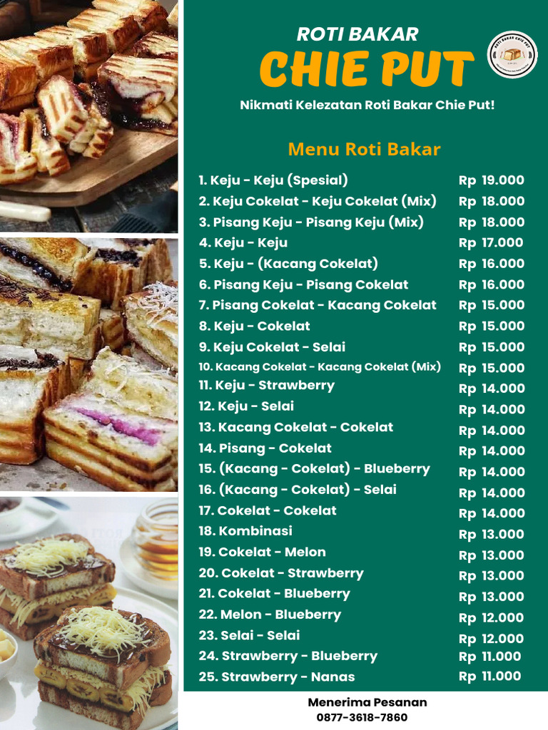 Menu Roti Bakar Chie Put | PDF