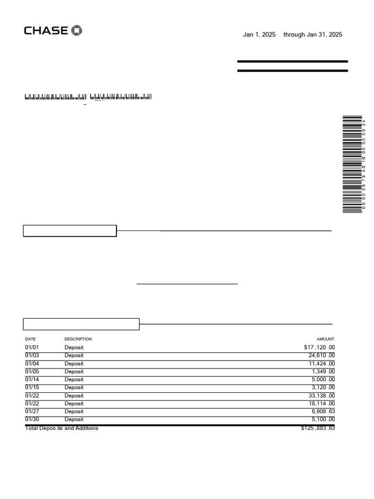 Jan Chase-Bank-Statement | PDF | Transaction Account | Chase Bank