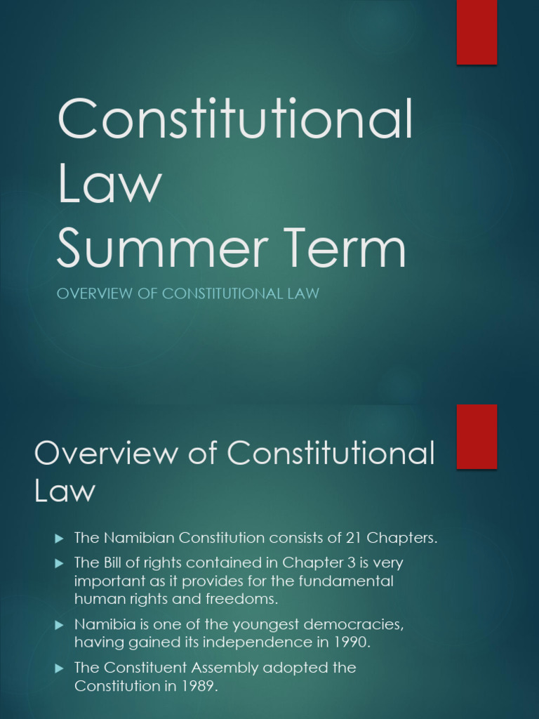 Constitutional Law Slides For Summer Term - Lesson 1 | PDF ...