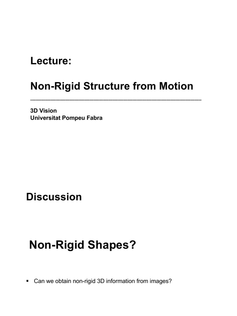 Non Rigid Structure From Motion Slides in CV | PDF | Matrix (Mathematics) | Mathematics