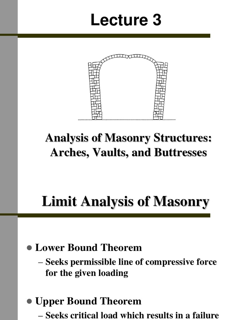 Analysis Of Masonry Structures Pdf Vault Architecture Stress