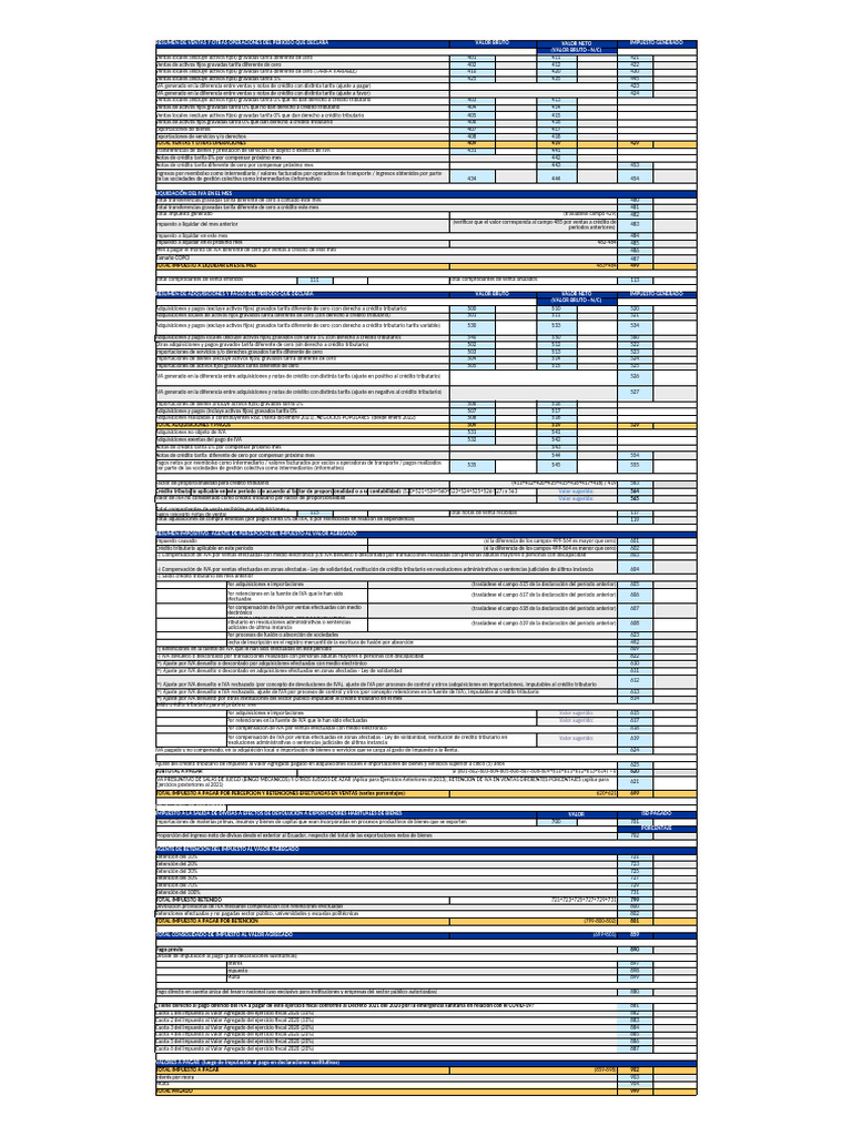 Formulario Iva | PDF | Impuesto al valor agregado | Impuestos