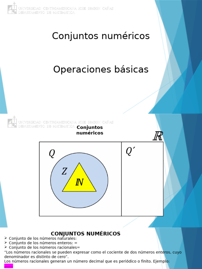 Conjuntos Numéricos y Operaciones Básicas | PDF | División (Matemáticas ...