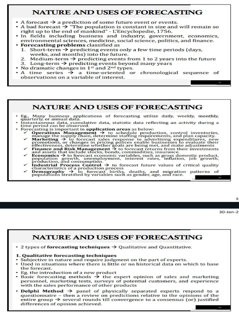 Nature and Uses of Forecasting | PDF | Forecasting | Statistics