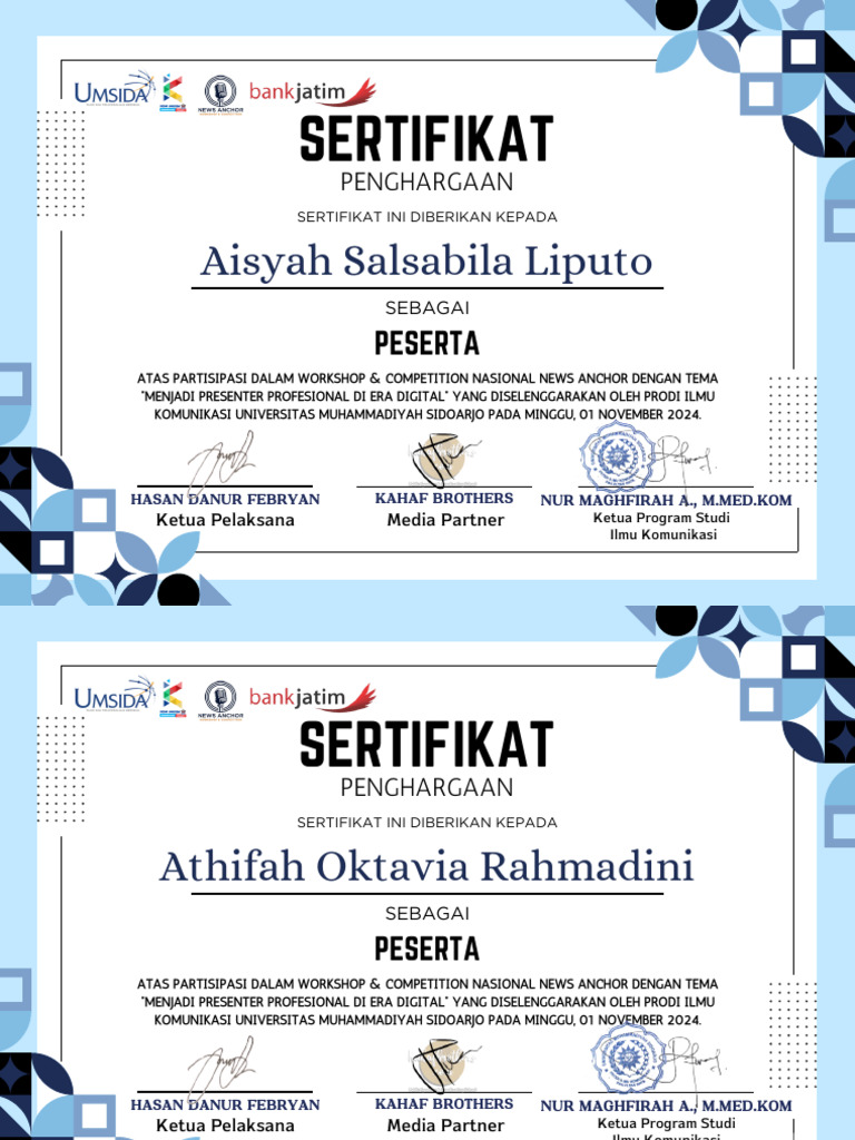 Salinan Dari Sertifikat Workshop & Competition -1-20 | PDF