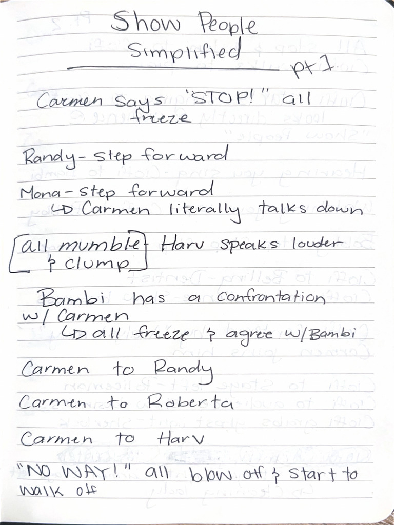 Show People Choreography Notes | PDF